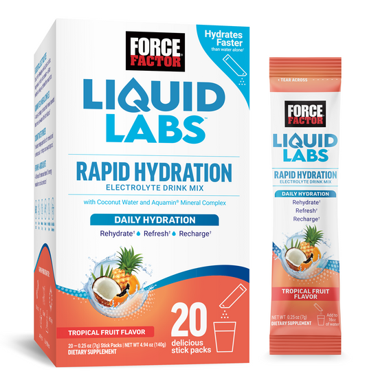 Force Factor Liquid Labs Electrolytes Powder Packets—Tropical Fruit—Hy ...